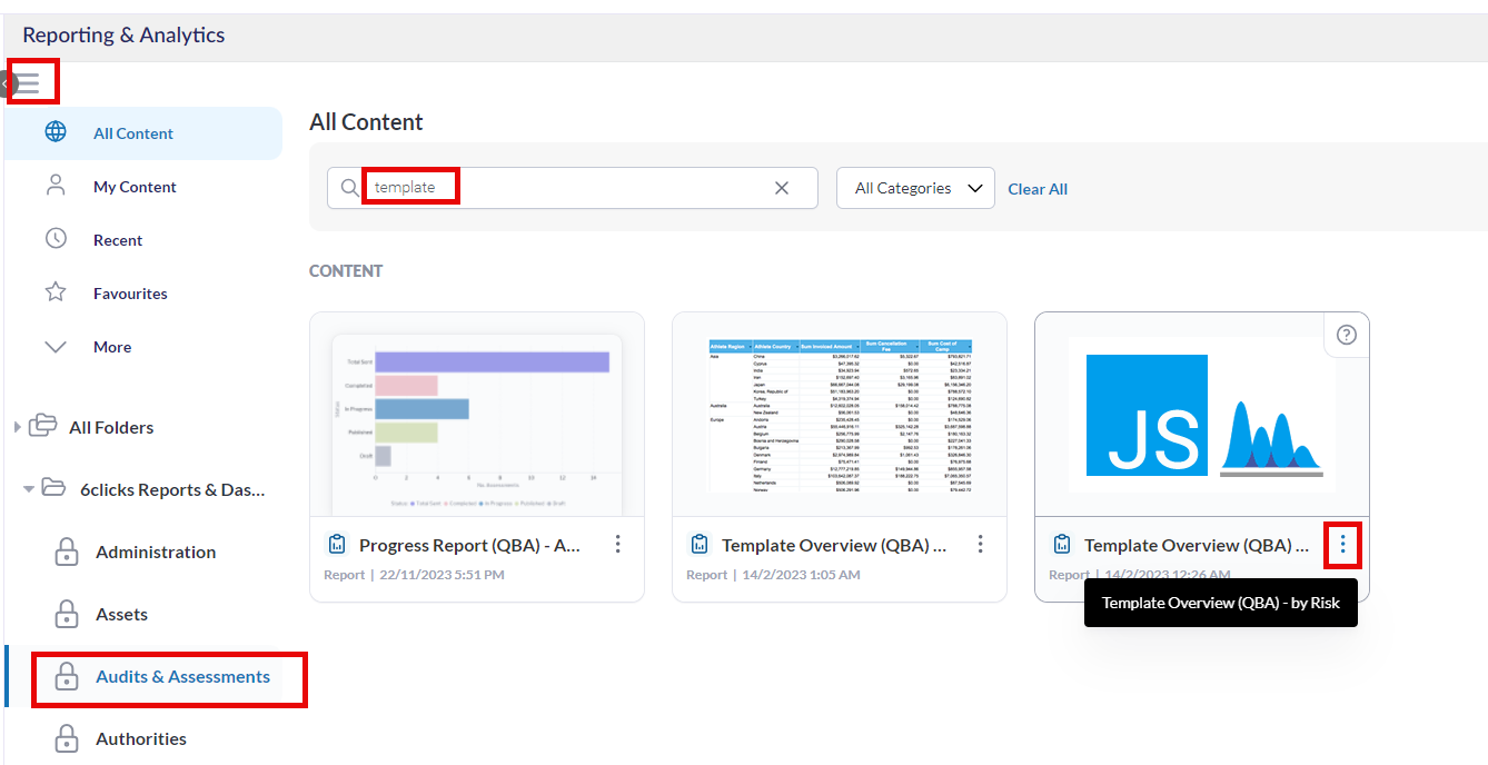 Template Overview (QBA) - by Risk